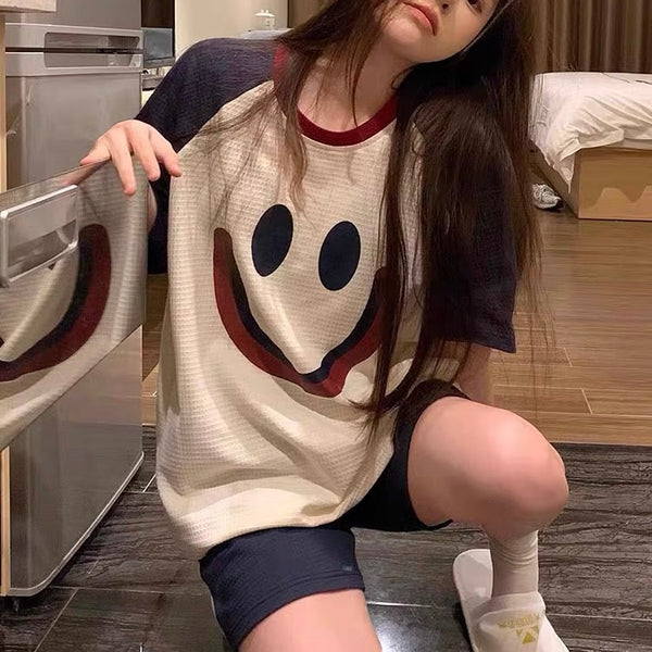 100% Cotton Pyjamas - Smiley Face (With Bra Pads) – Dreamland Homes